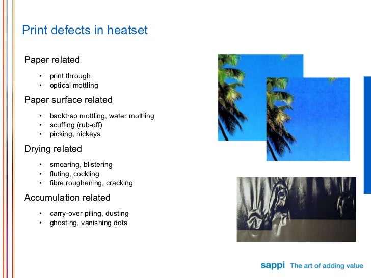 Print defects in heatset