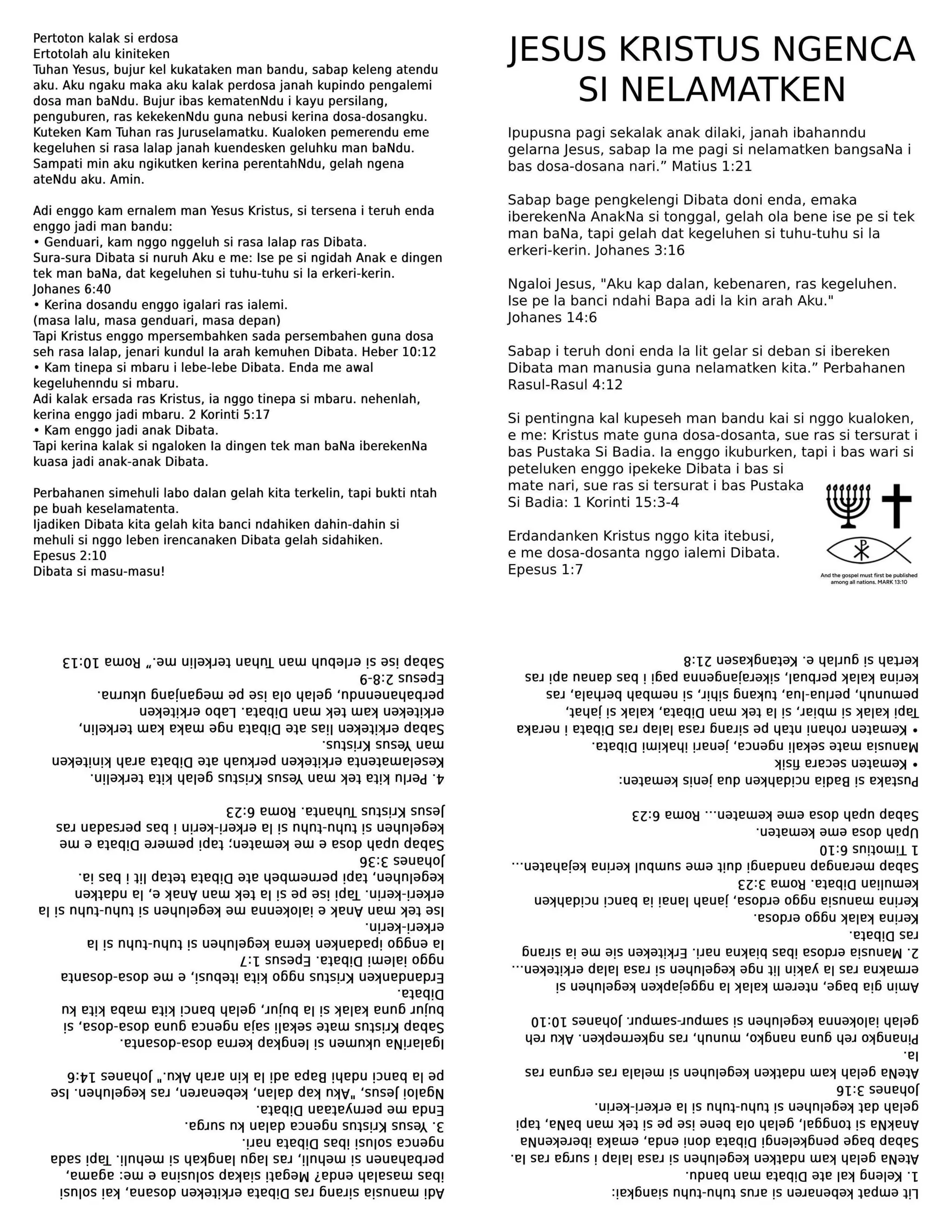 Printable Batak Karo Gospel Tract - ONLY JESUS CHRIST SAVES.pdf