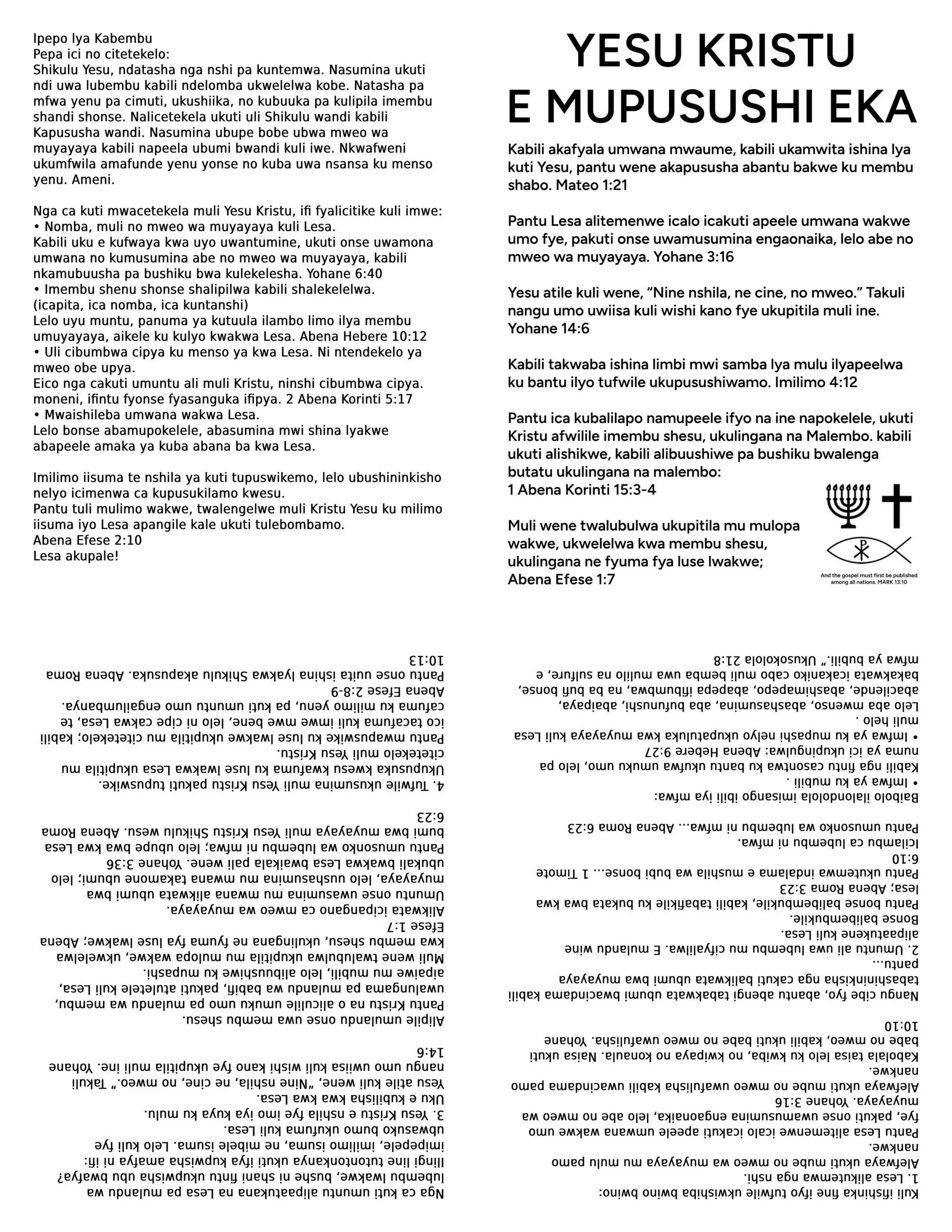 Printable Bemba Gospel Tract - ONLY JESUS CHRIST SAVES.pdf