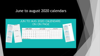 Printable calendars for june 2020 | PPTX