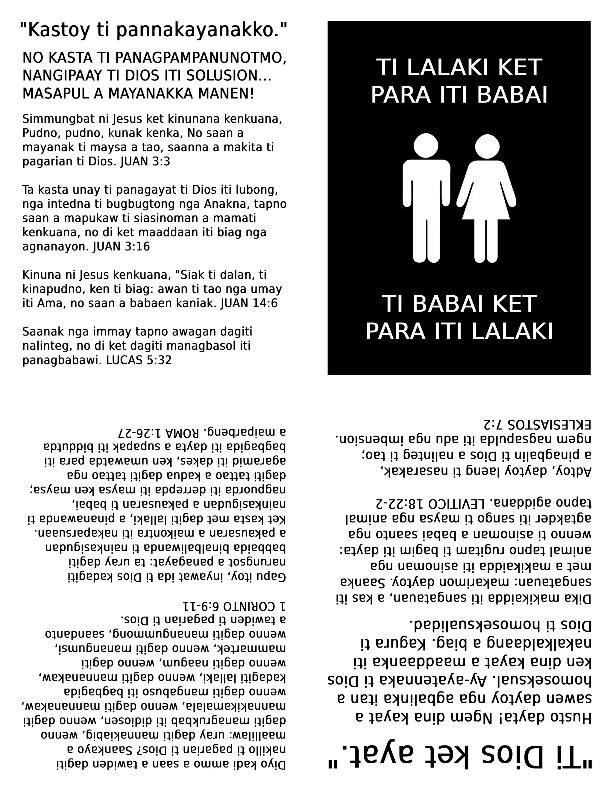 Ilocano Printable Anti Homosexuality Warning Tract Letter Size 8 5 X