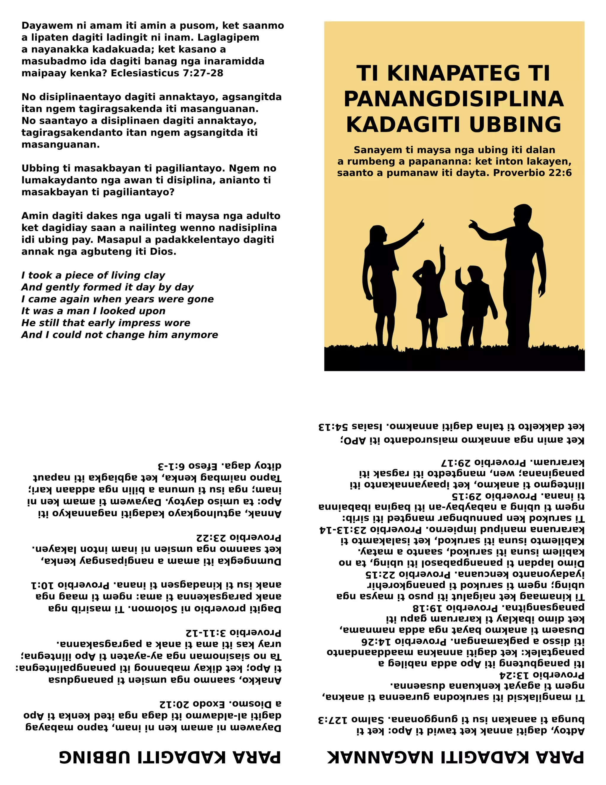 Ilocano Printable Child Discipline Tract (Letter Size - 8.5 x 11 inches ...