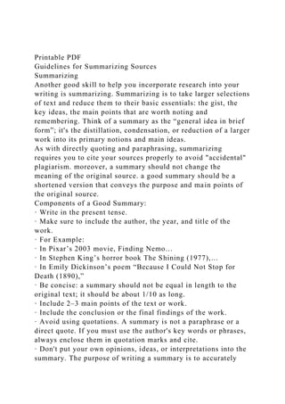 Printable PDFGuidelines for Summarizing SourcesSummarizingAn.docx