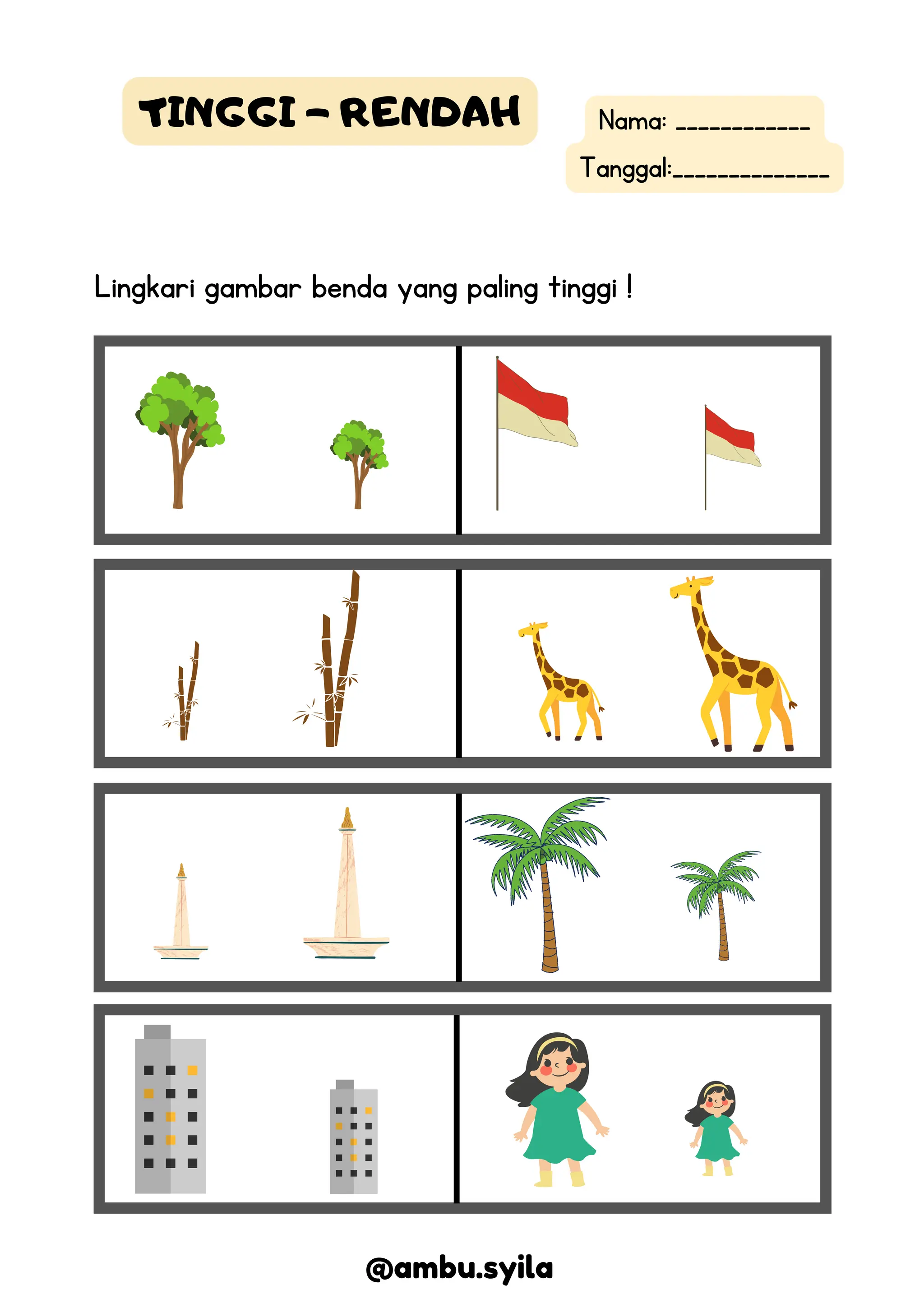 Printable anak-anak Pre-Math benda sekitar.pdf