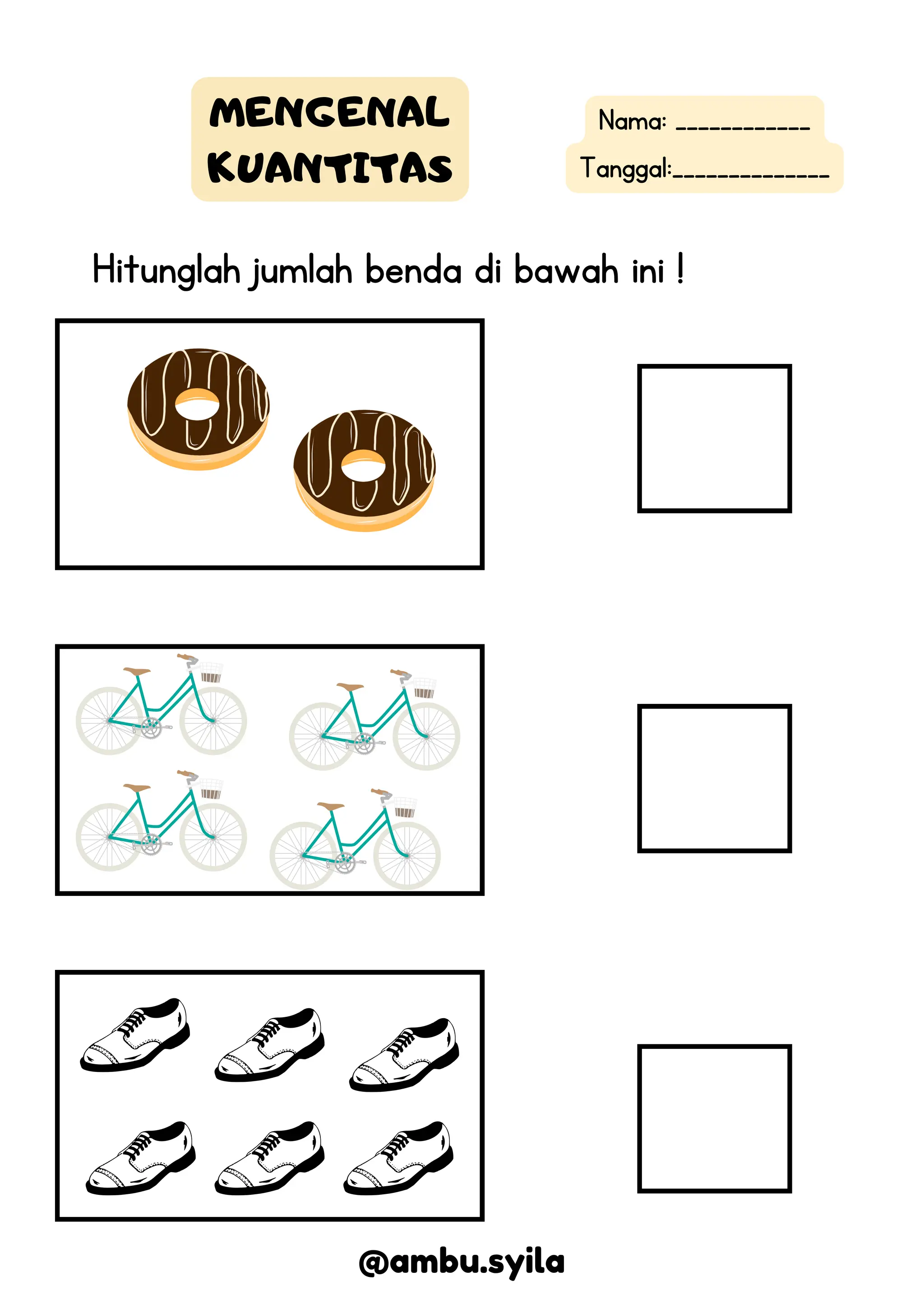 Printable anak-anak Pre-Math benda sekitar.pdf