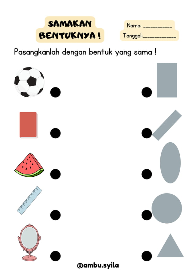 Printable anak-anak Pre-Math benda sekitar.pdf