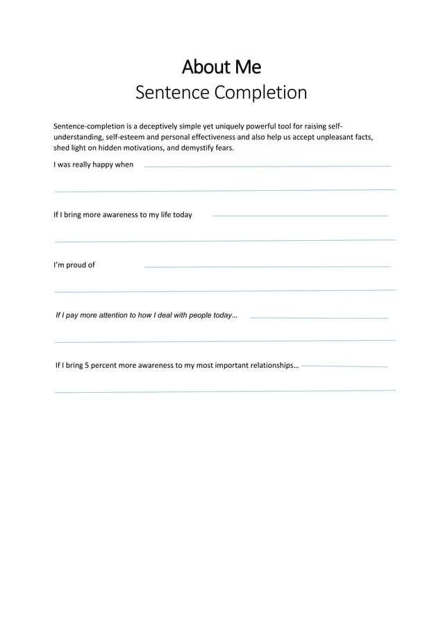 Printable self esteem worksheets for kids, teens and adults | PDF
