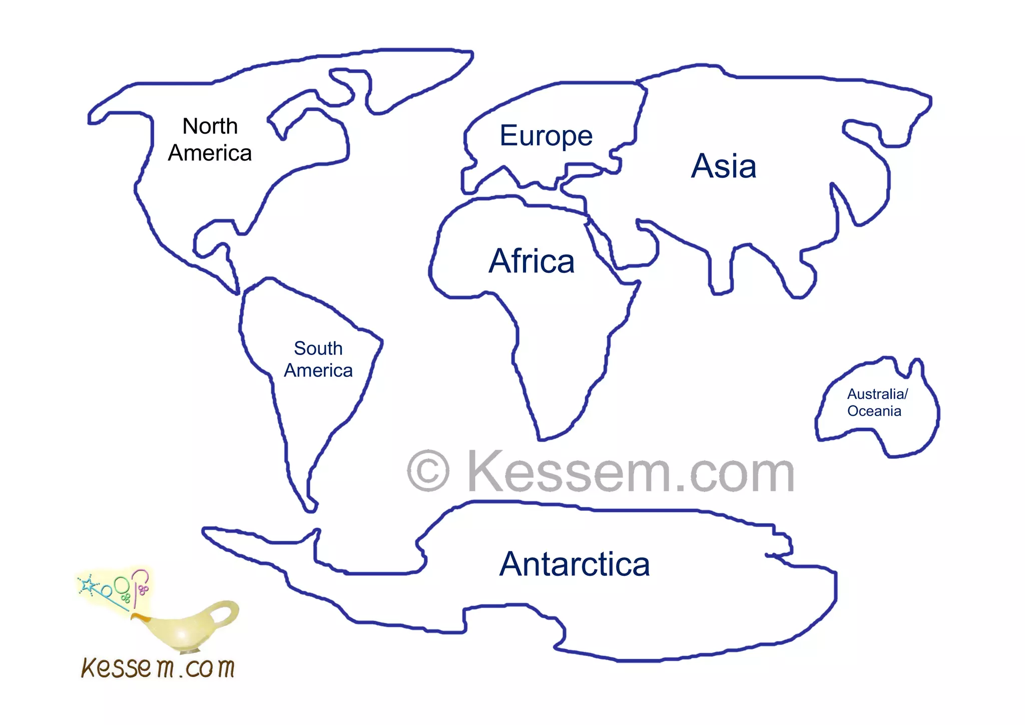 A Printable Sketch of the Continents | PDF