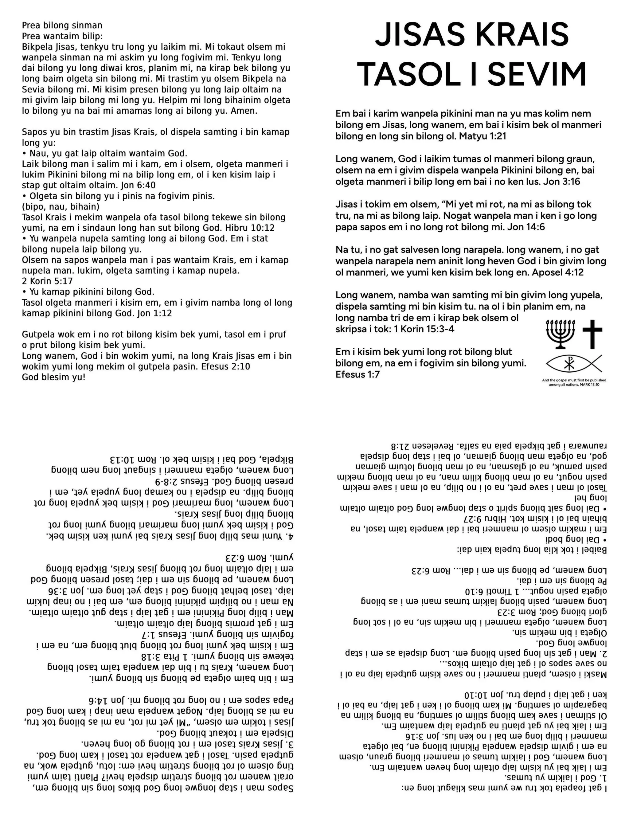 Printable Tok Pisin Gospel Tract - ONLY JESUS CHRIST SAVES.pdf