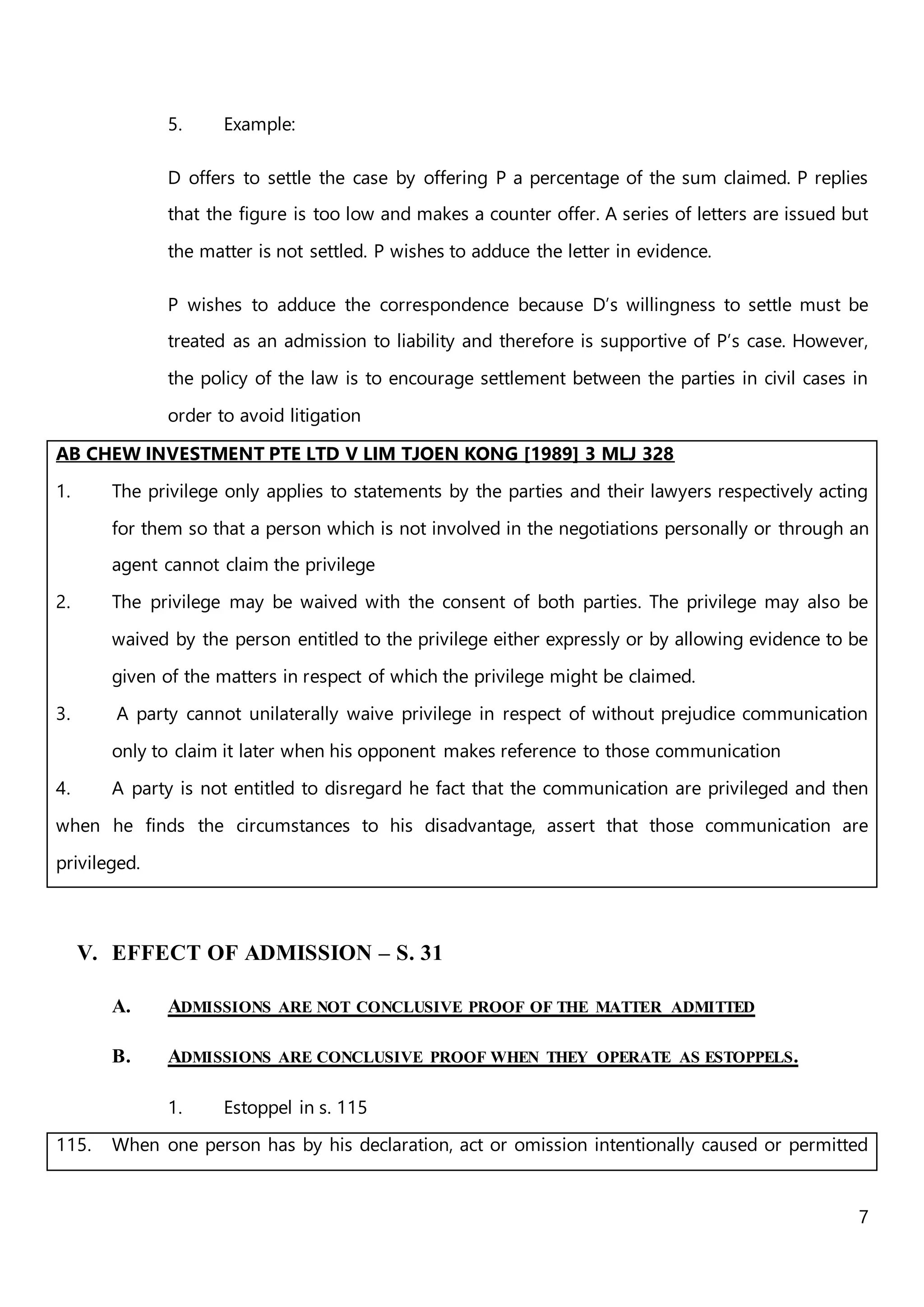 Admission under Evidence Act 1950 | DOCX