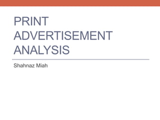 Print advertisement analysis | PPTX