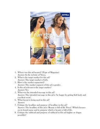 Print advertisement analysis assignment by shaon from iiuc | DOCX