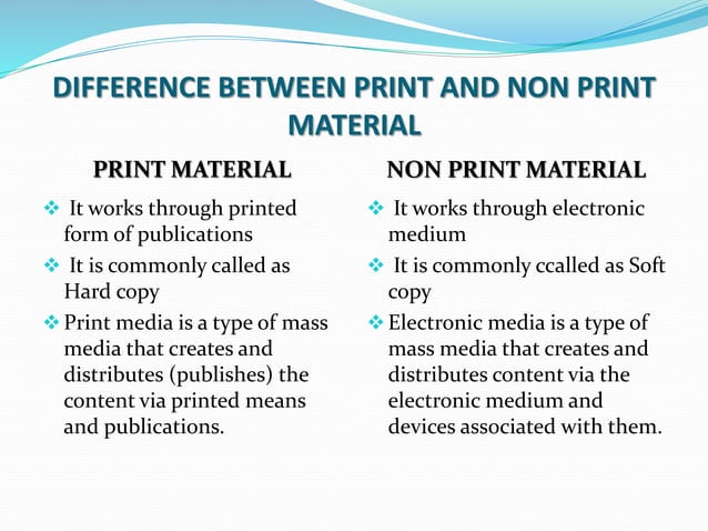 Print and non print materials | PPTX