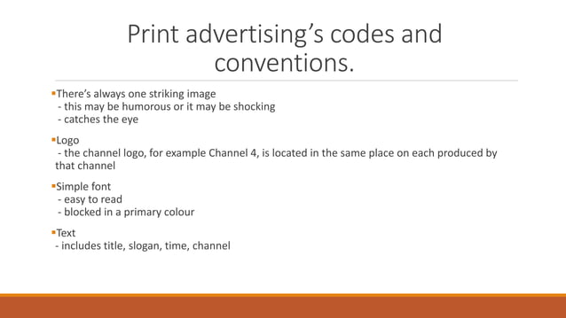 Print and radio advertising’s codes and conventions