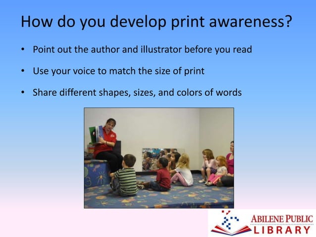 Early Literacy in Action: Print Awareness | PPTX