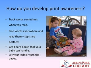 Early Literacy in Action: Print Awareness | PPTX