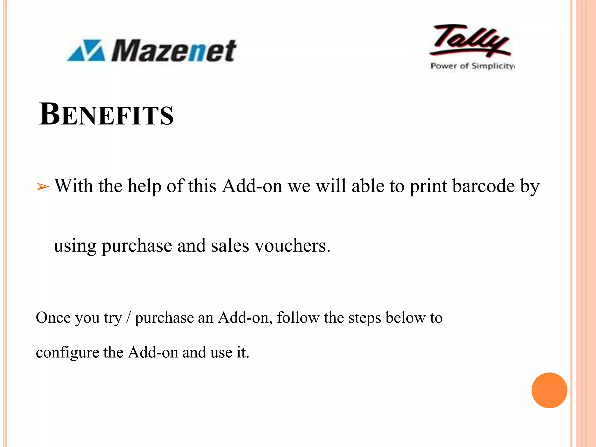 Print barcode using voucher- Mazenettechnologies | PPTX