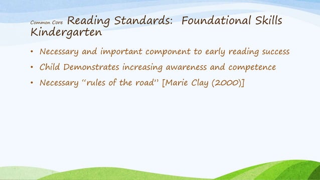 Print concepts-Kindergarten Common Core Benchmarks | PPTX