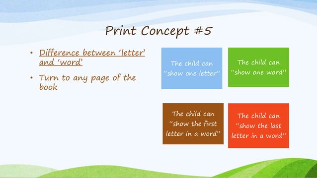 Print concepts-Kindergarten Common Core Benchmarks | PPTX