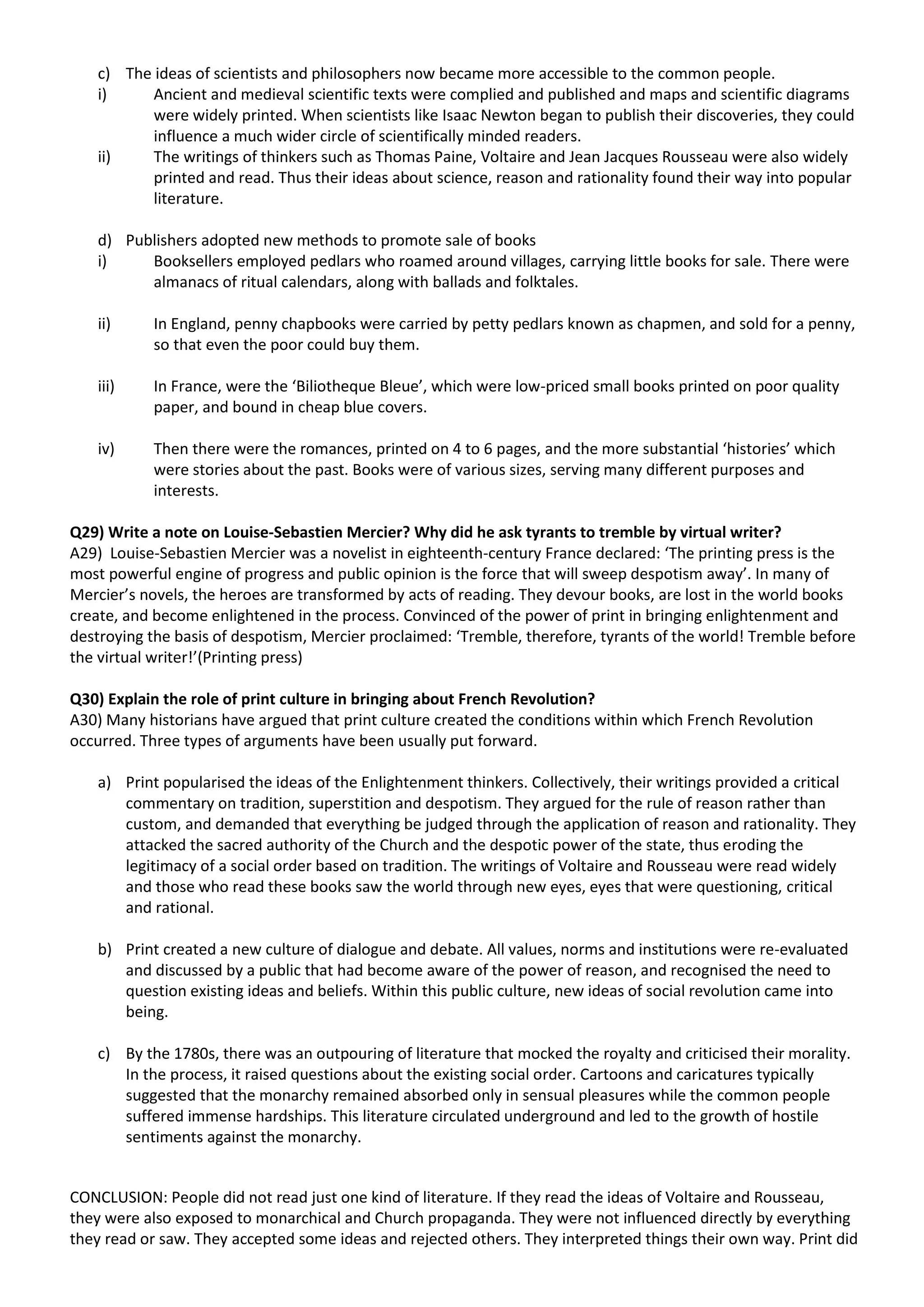 CBSE Class X Print Culture Notes | PDF