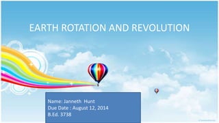 An introduction to earth rotation and revolution | PPTX
