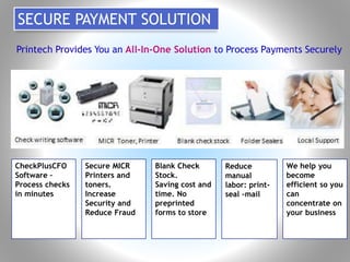 CheckPlusCFO secure payment software from Printech Global | PPTX