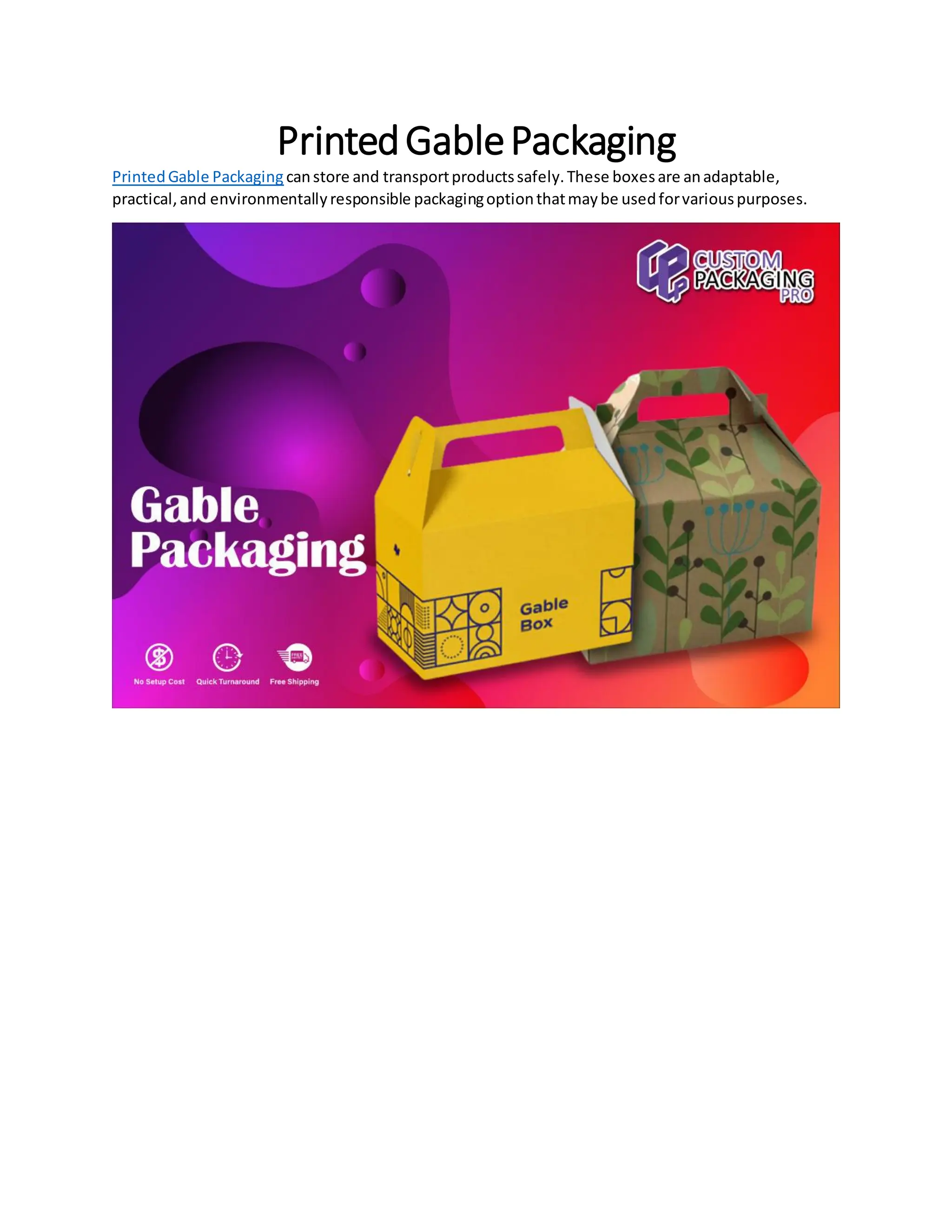 Printed Gable Packaging | PDF