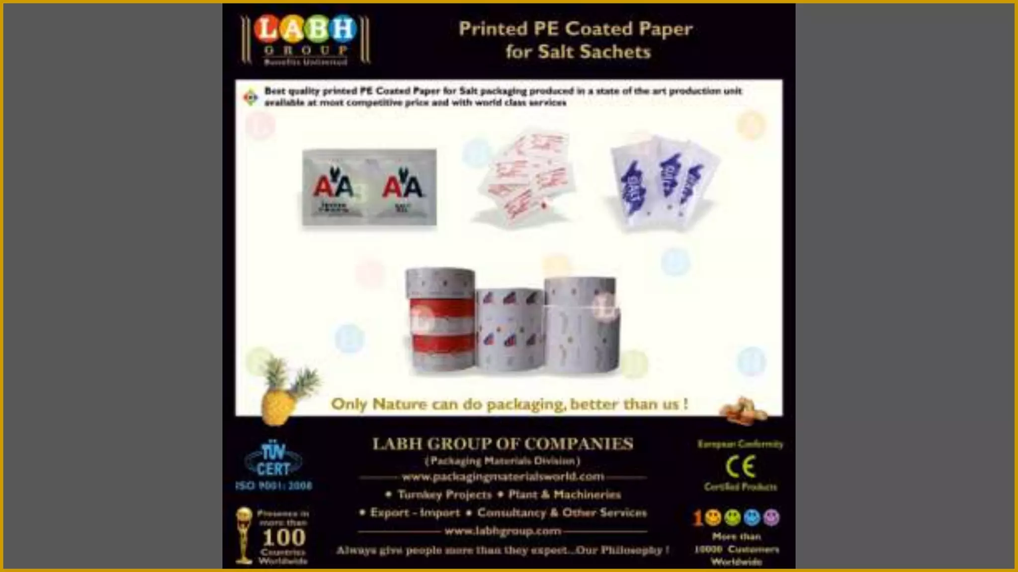 Printed pe coated paper for salt sachets | PPT
