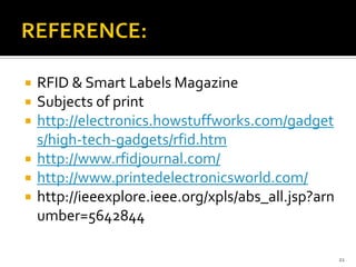 PRINTED RFID USING SCREEN PRINTING | PPTX