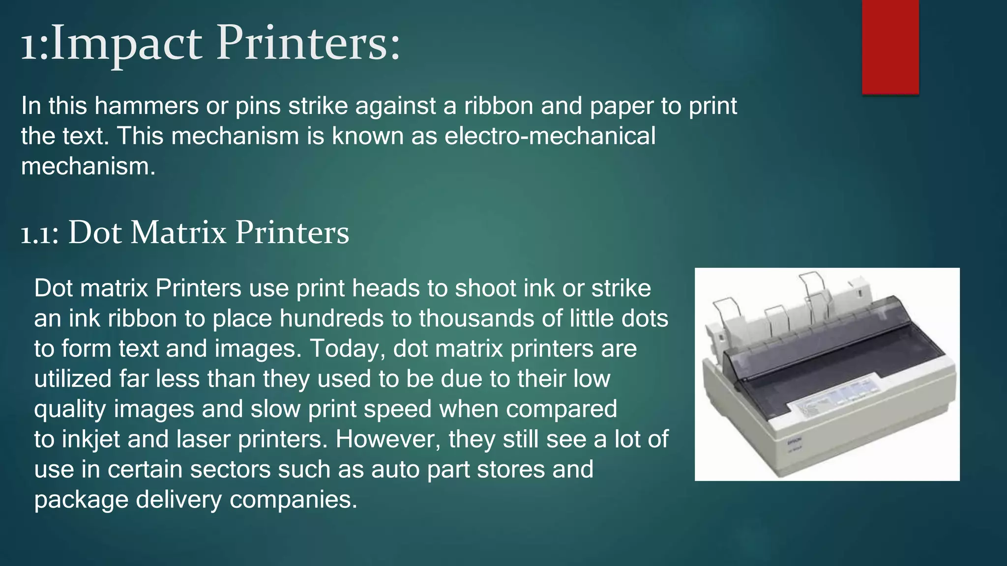 Printer and its types | PPTX