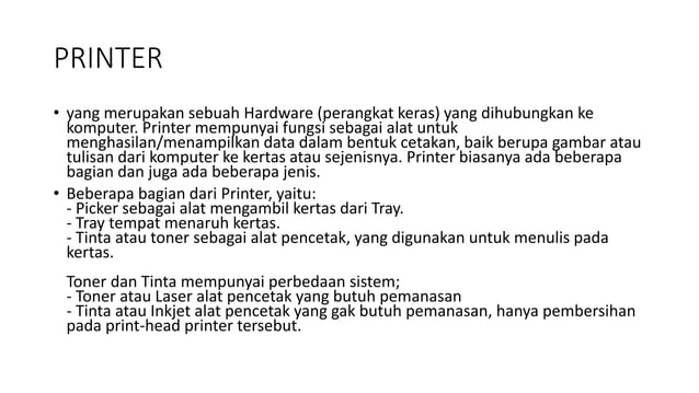 Printer dan plotter | PPTX