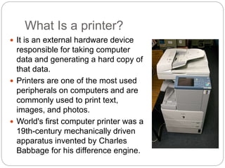 Printer its types Mahesh Garg PPT