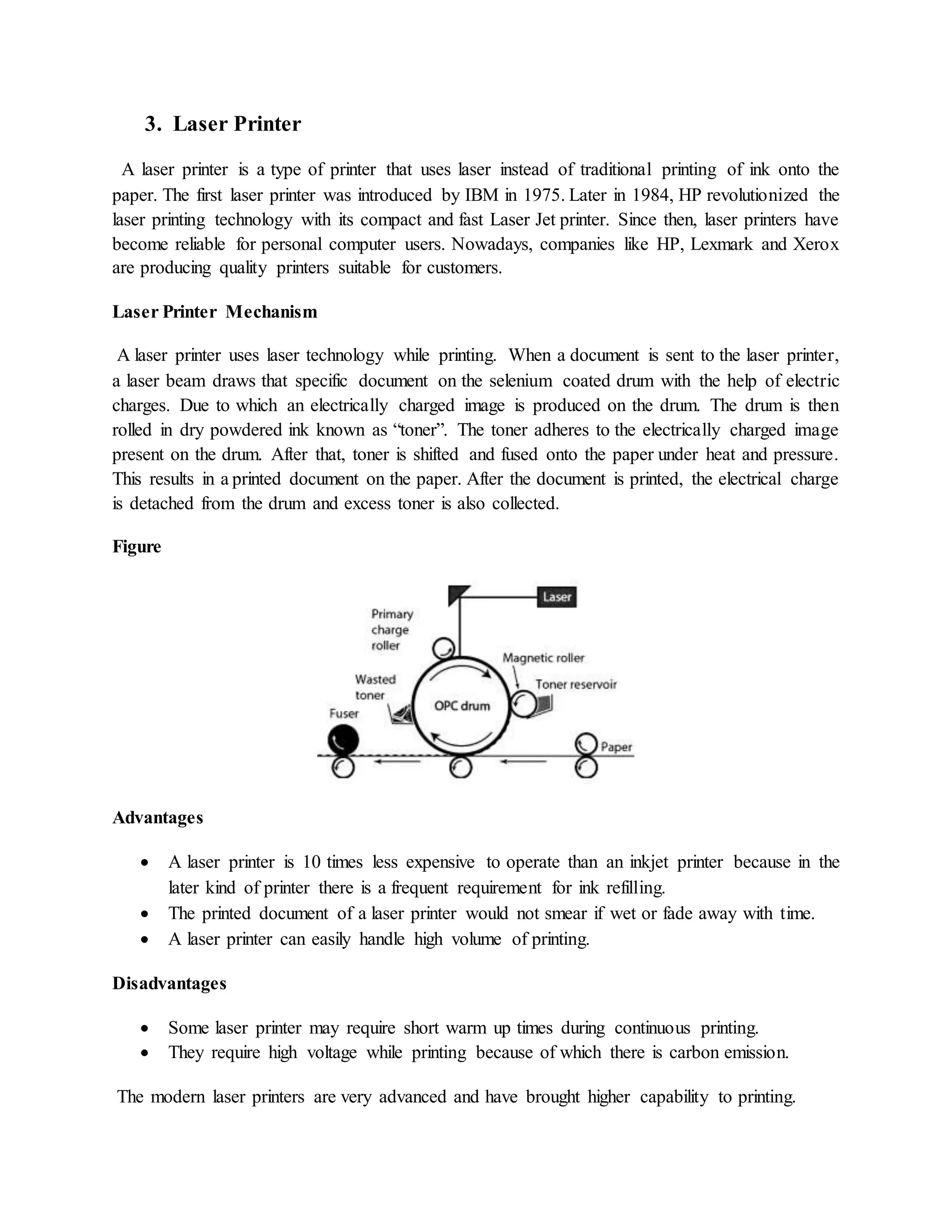 Printers and its types | DOCX