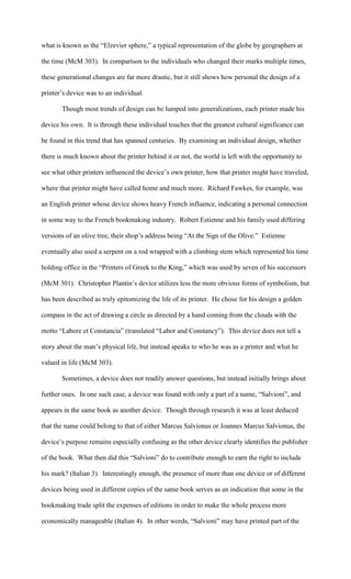 Historical Significance of the Printer's Device | DOCX