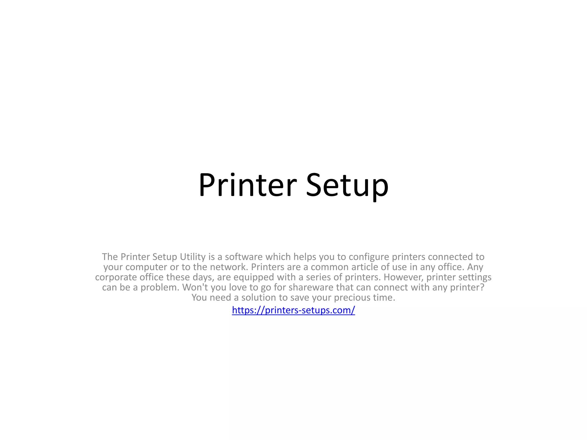 Printer setup | PPT