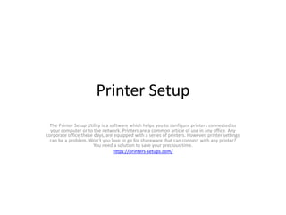 Printer setup | PPT