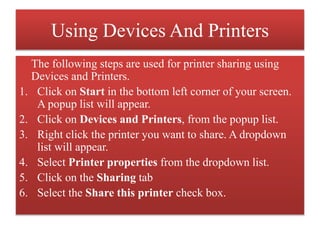 Printer sharing | PPTX