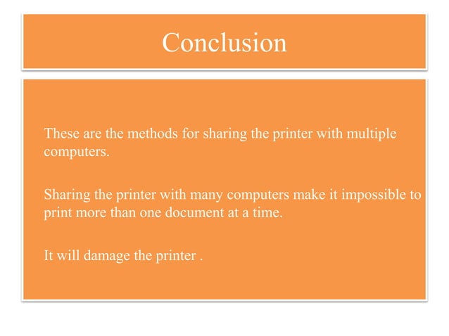 Printer sharing | PPTX | Computer Peripherals | Computing