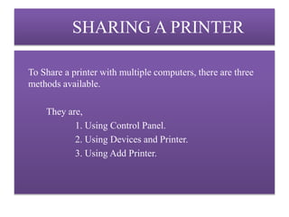 Printer sharing | PPTX