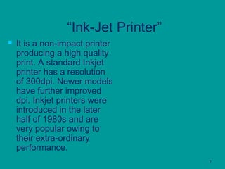 Printers n plotters | PPT