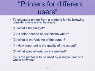 Printers,types ,working and use. | PPT