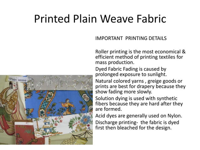 Textile Cotton Print woven fabric sample identification | PPT