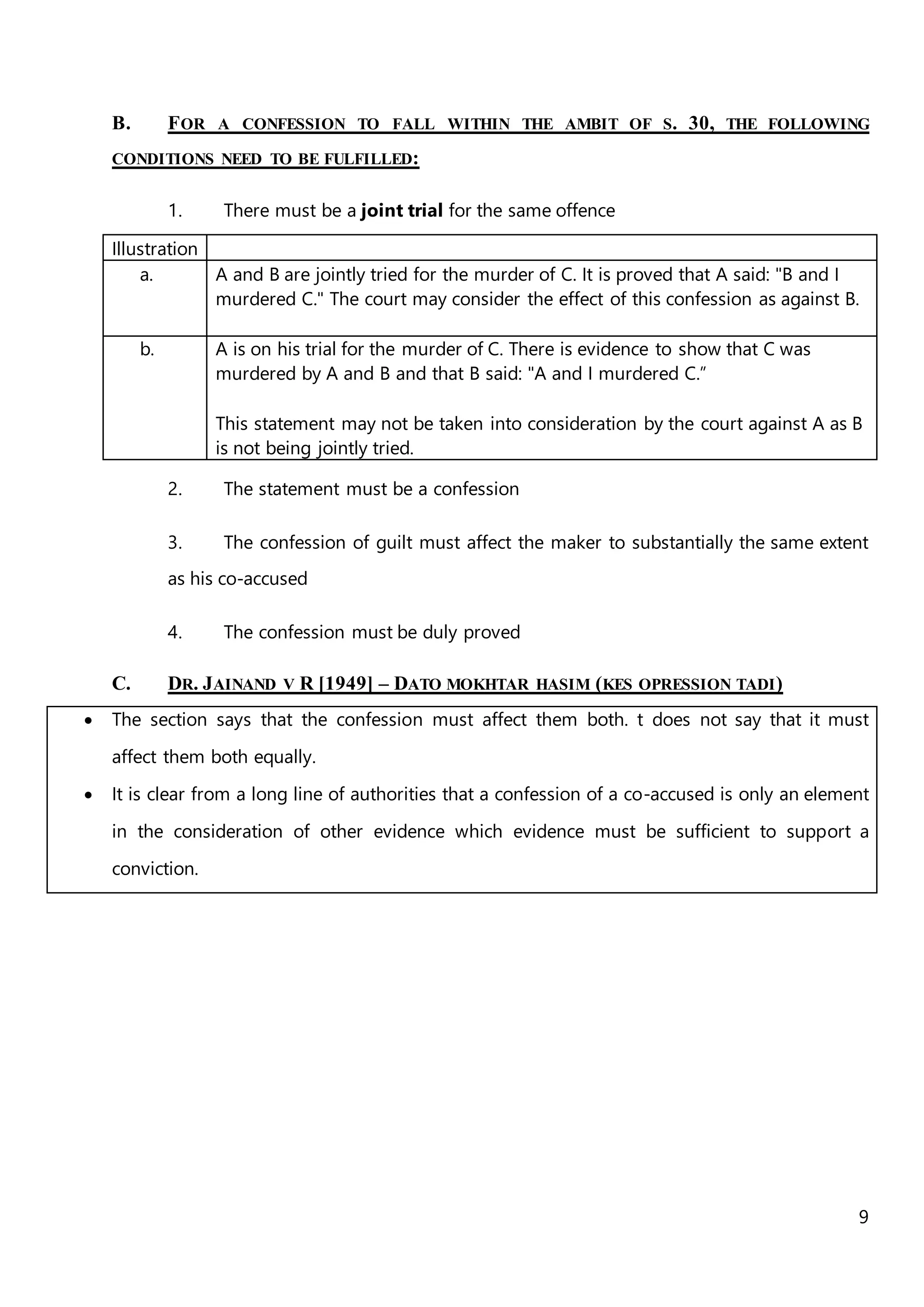 Confession under Malaysian Evidence Act 1950 | DOCX