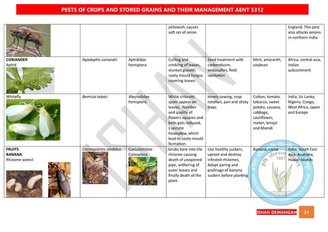 QUICK BOOK ON PESTS OF CROPS AND STORED GRAIN AND THEIR MANAGEMENT ...