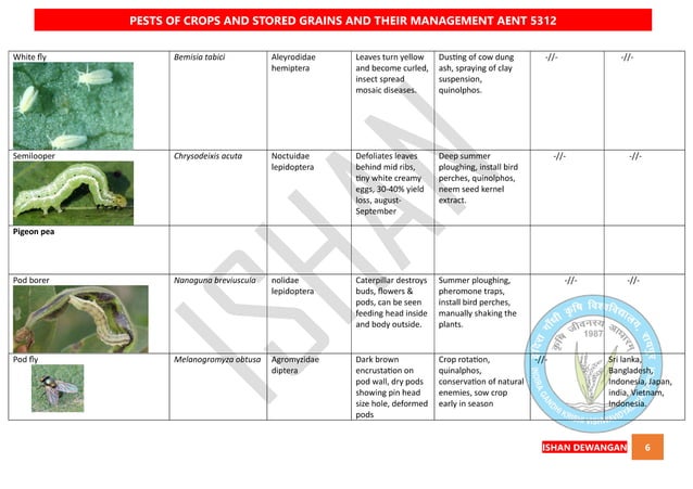 QUICK BOOK ON PESTS OF CROPS AND STORED GRAIN AND THEIR MANAGEMENT ...