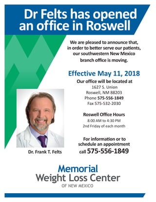 Dr. Felts has opened an office in Roswell | PDF