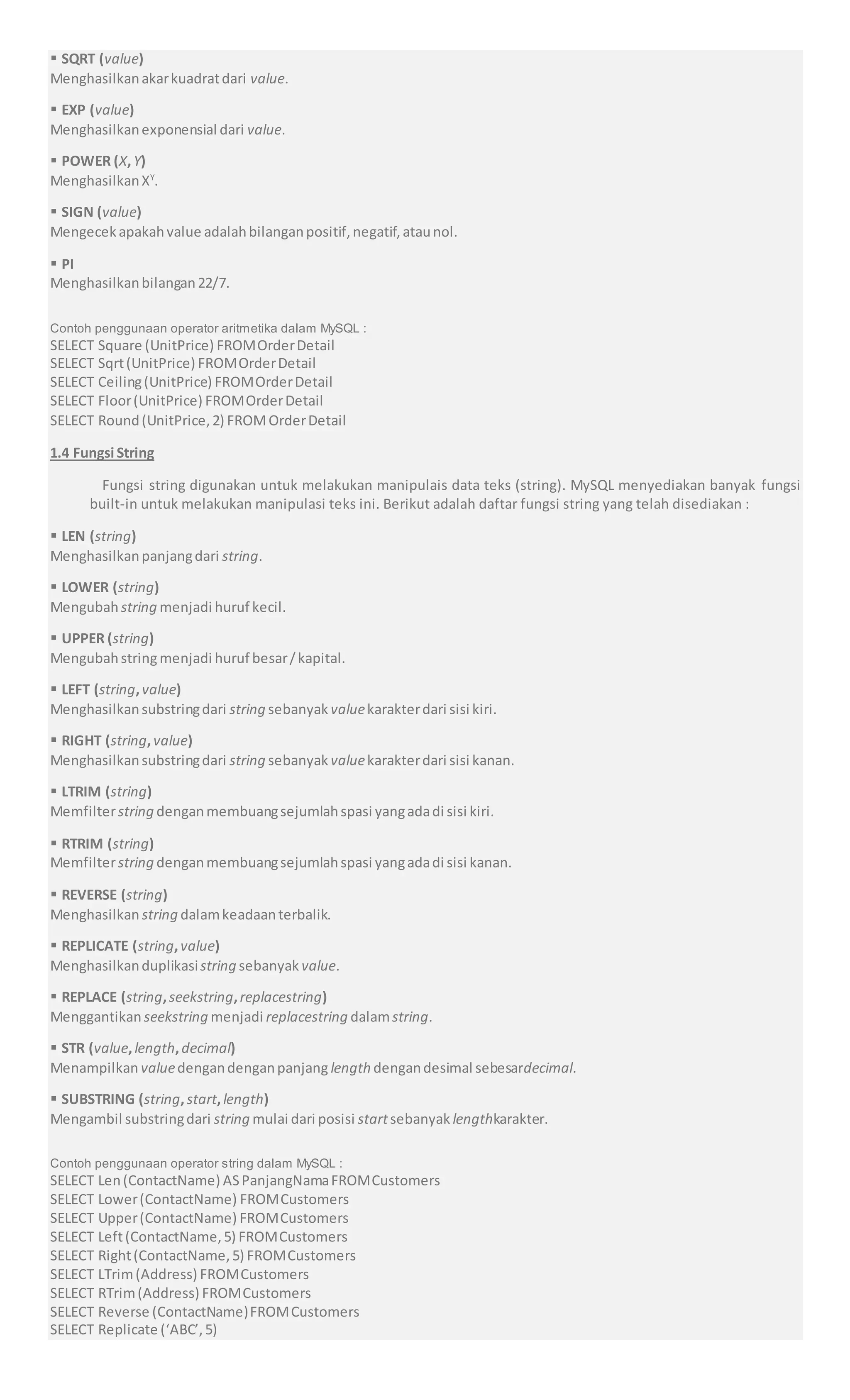 mengenal fungsi-fungsi diSQL Server | PDF