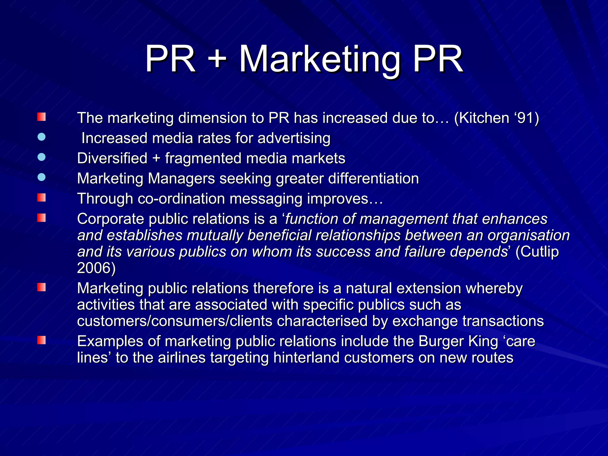 Pr in the marketing mix | PPT