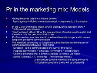 Pr in the marketing mix | PPT