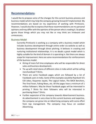 Summer Internship Report @ Printiconic Pvt. Ltd. | PDF